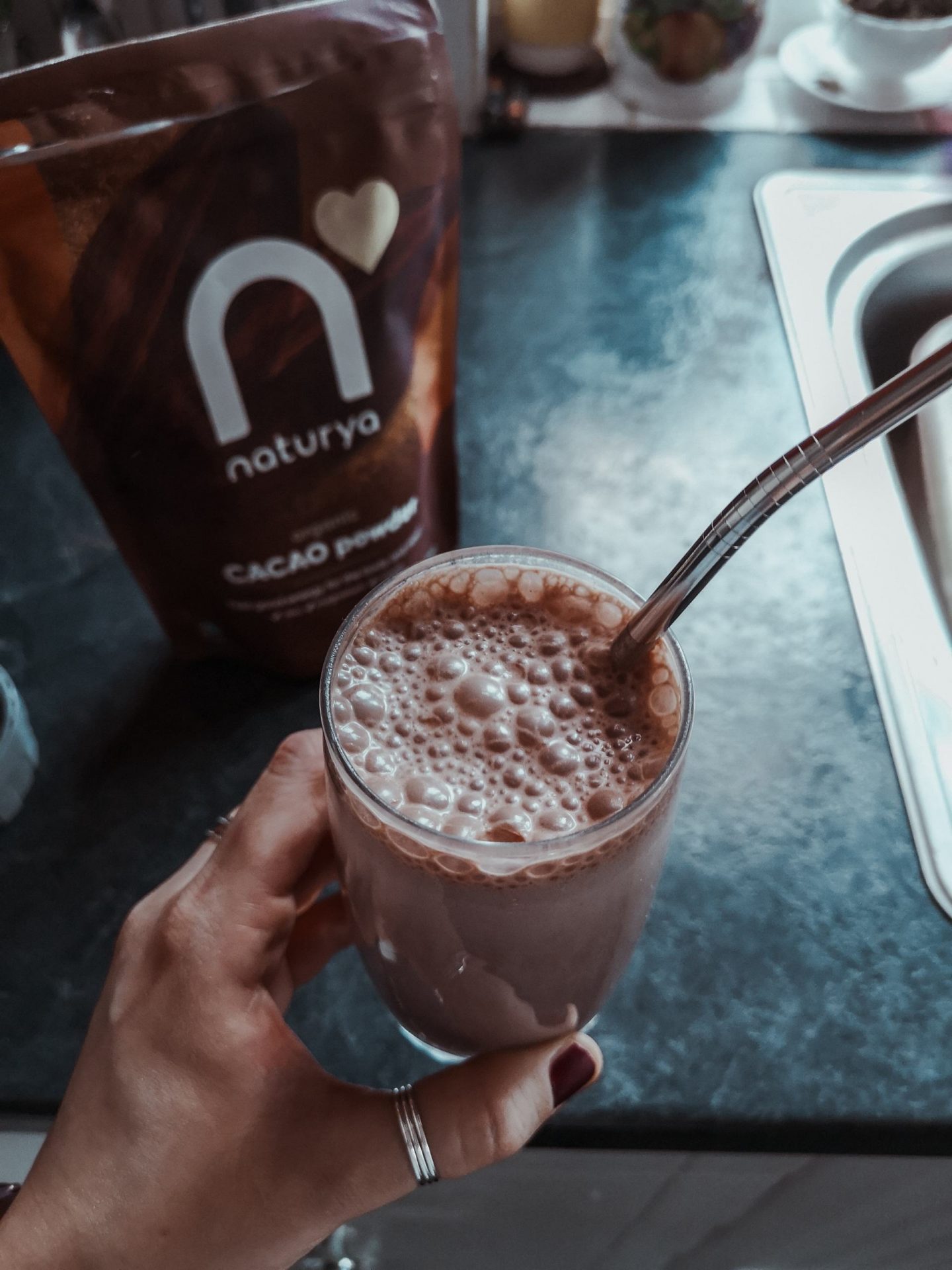 Simple Cacao Chocolate Milkshake - Nourish and Move